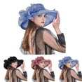 Apeya Women's Elegant Organza Wide Brim Derby Hat, Foldable Church Tea ...
