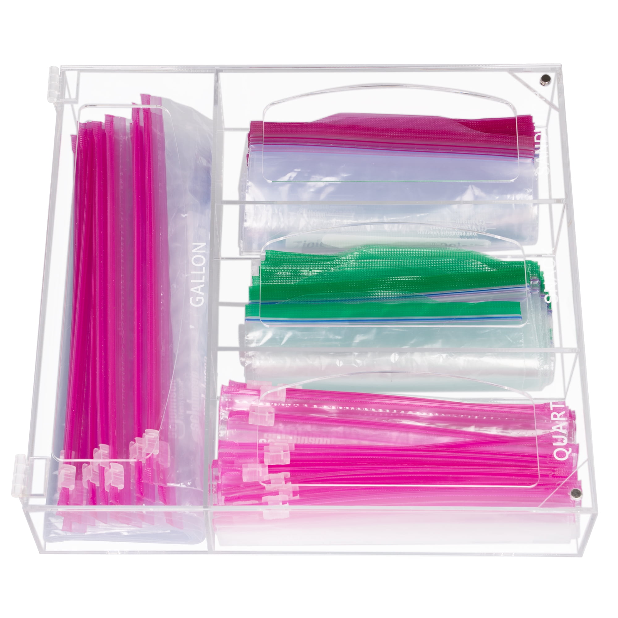 Aphbrada Acrylic Ziplock Bag Storage Organizer, Compatible with Ziploc ...