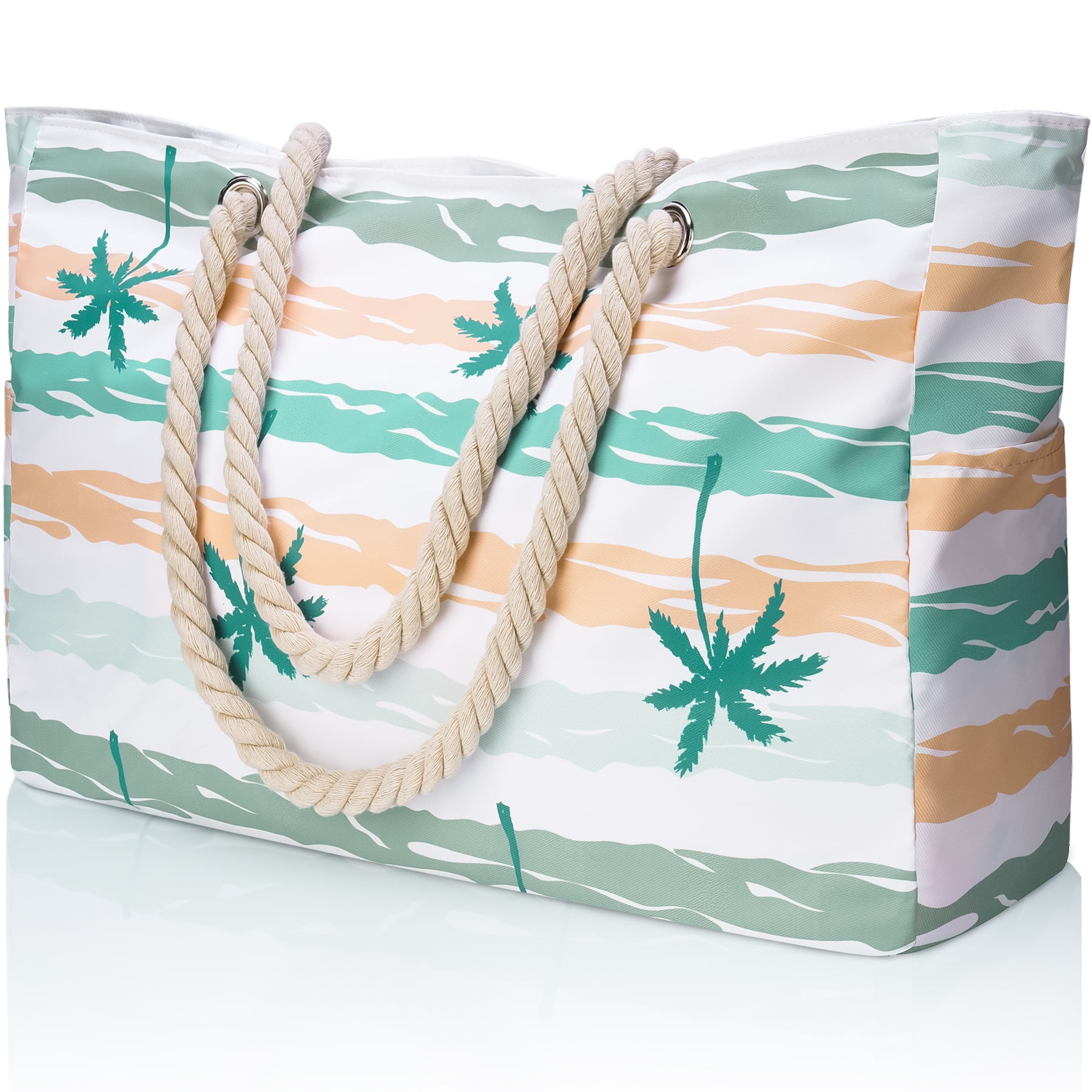 Aphlos Beach Tote Bag for Women Large Capacity Waterproof Beach Tote ...