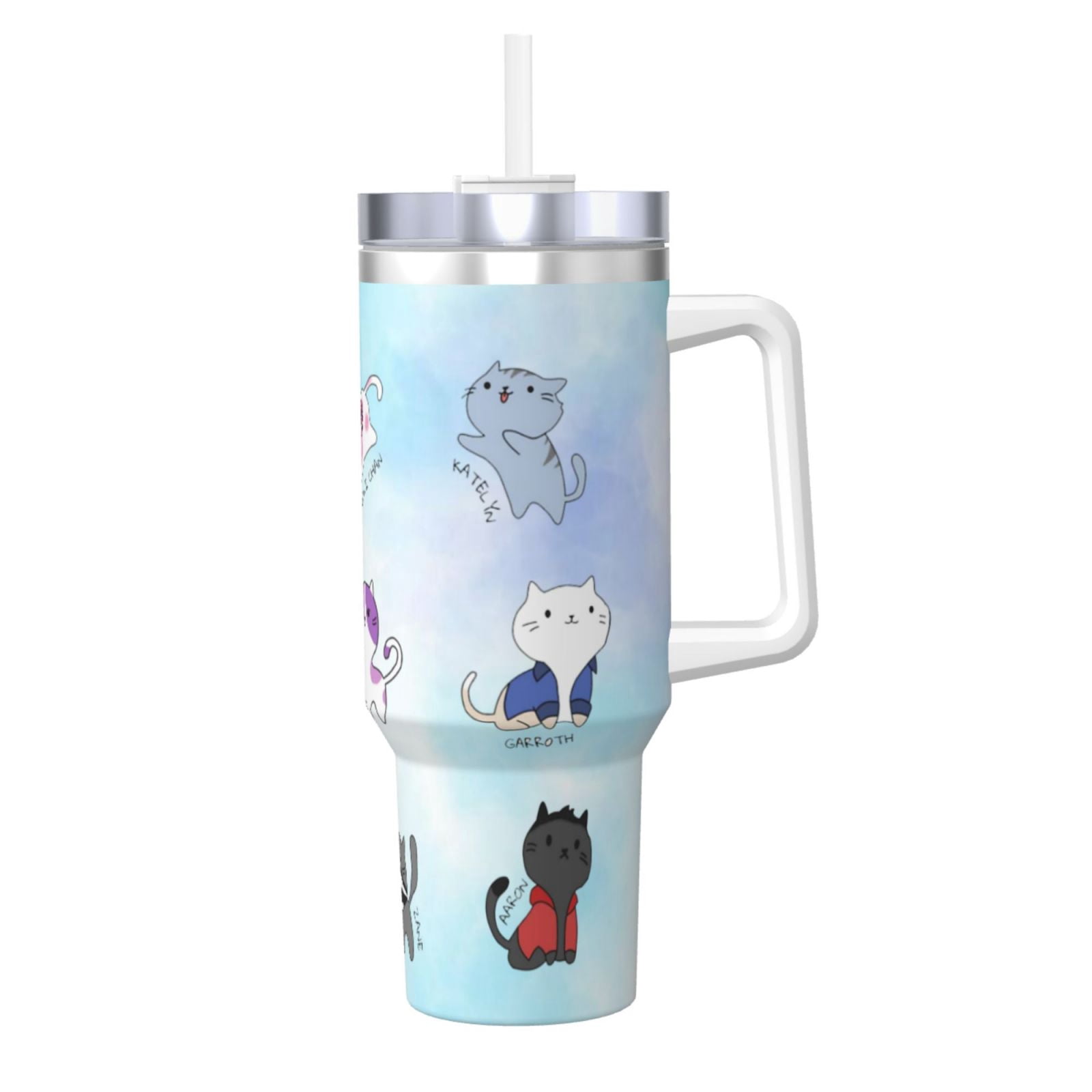 Aphmau 40 OZ Ice Bully Cup with Handle Straw, Double Wall Stainless ...