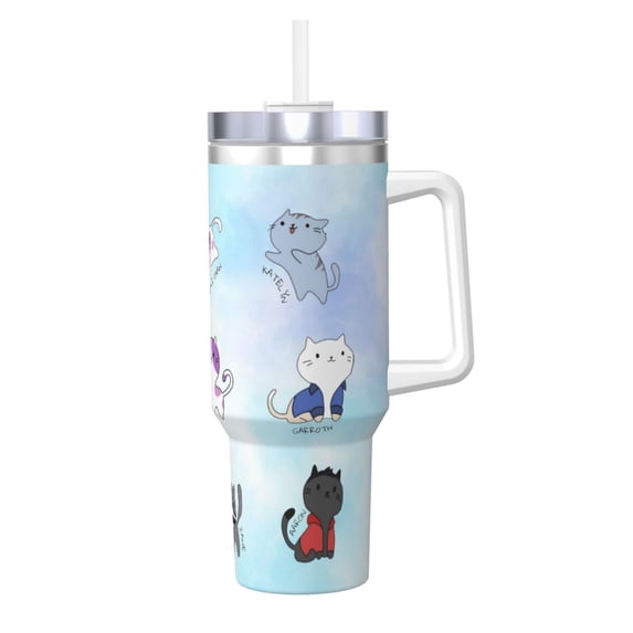 Aphmau 40 OZ Ice Bully Cup with Handle Straw, Double Wall Stainless ...