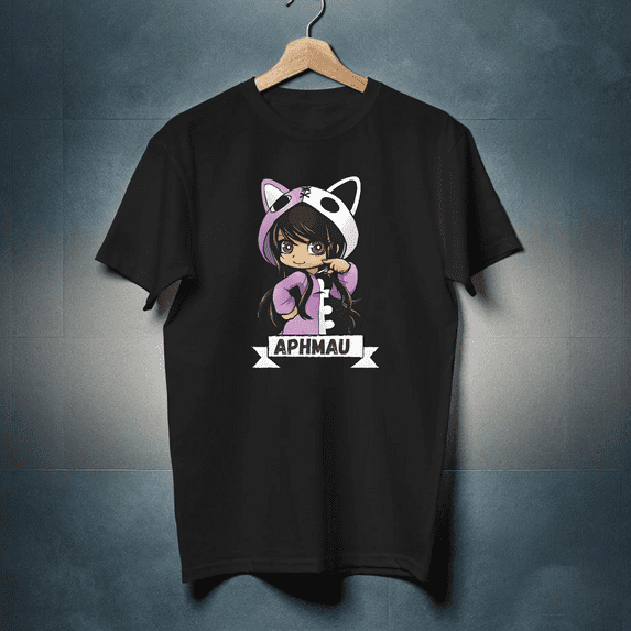 Aphmau Anime Unisex T-Shirt with Cat Hoodie and Kawaii Pose Fan Art ...