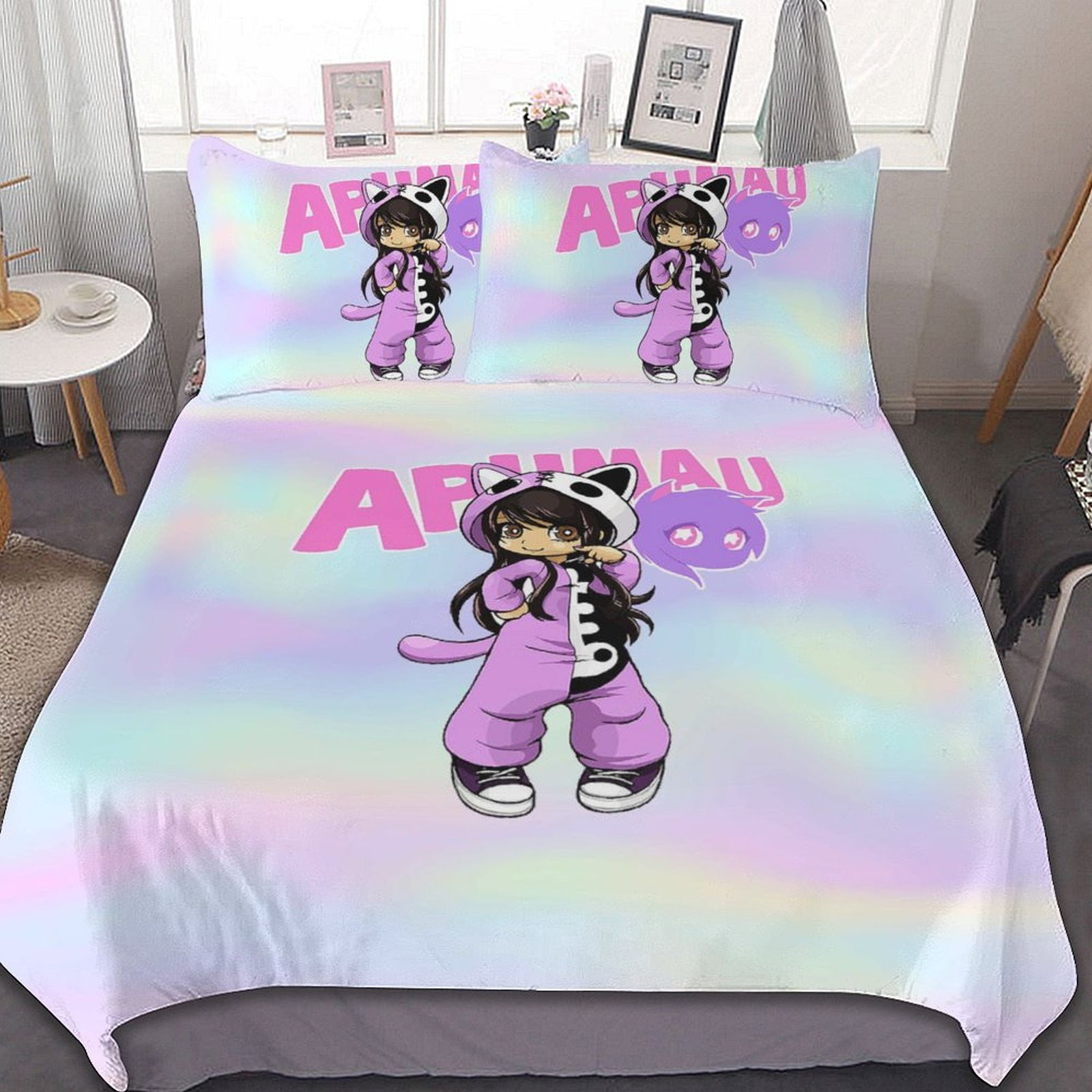 Aphmau Bed Duvet Cover Microfiber Bedding Sets 3d Printed Lightweight 3