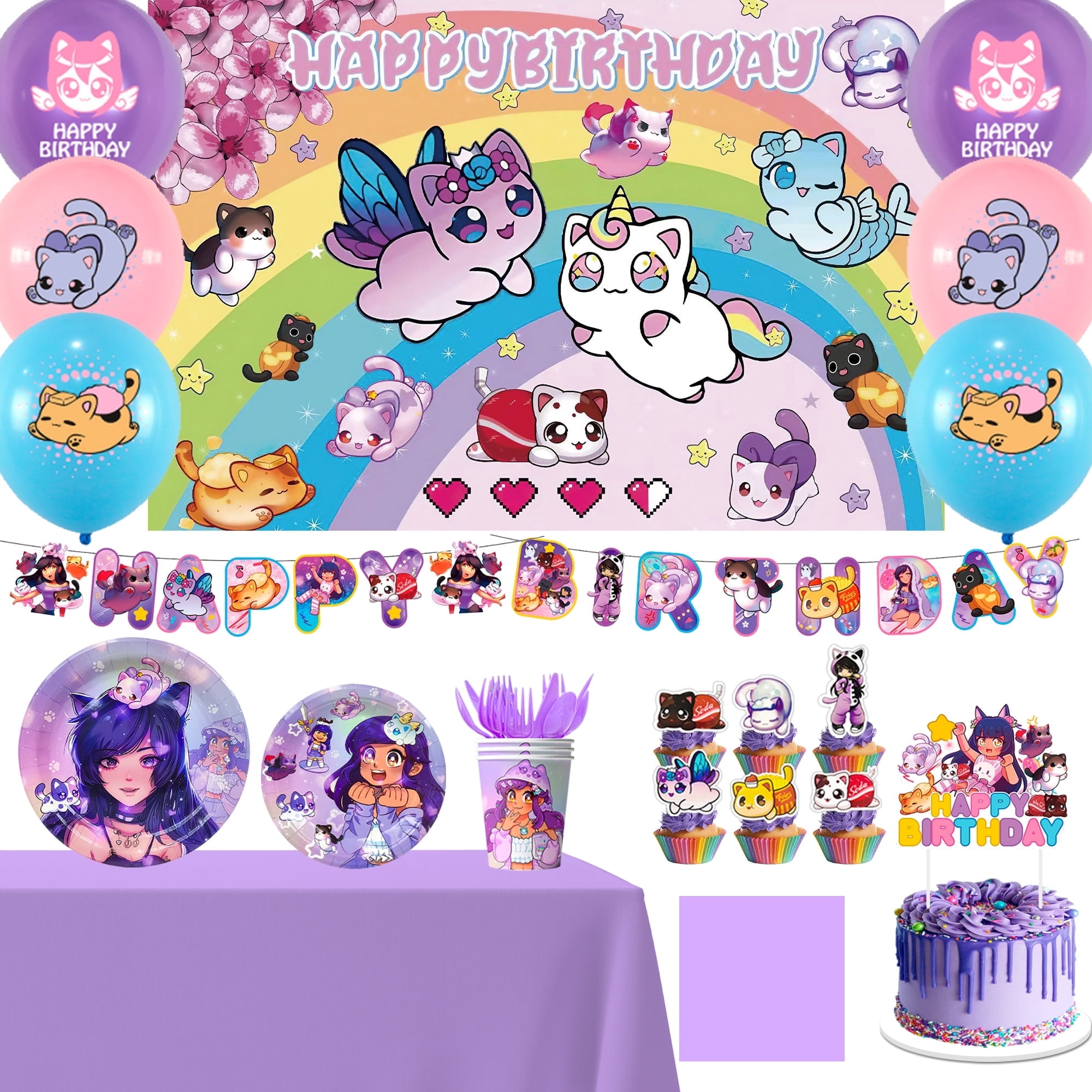 Aphmau Theme Party Supplies, Aphmau Party Decoration Tableware Set ...