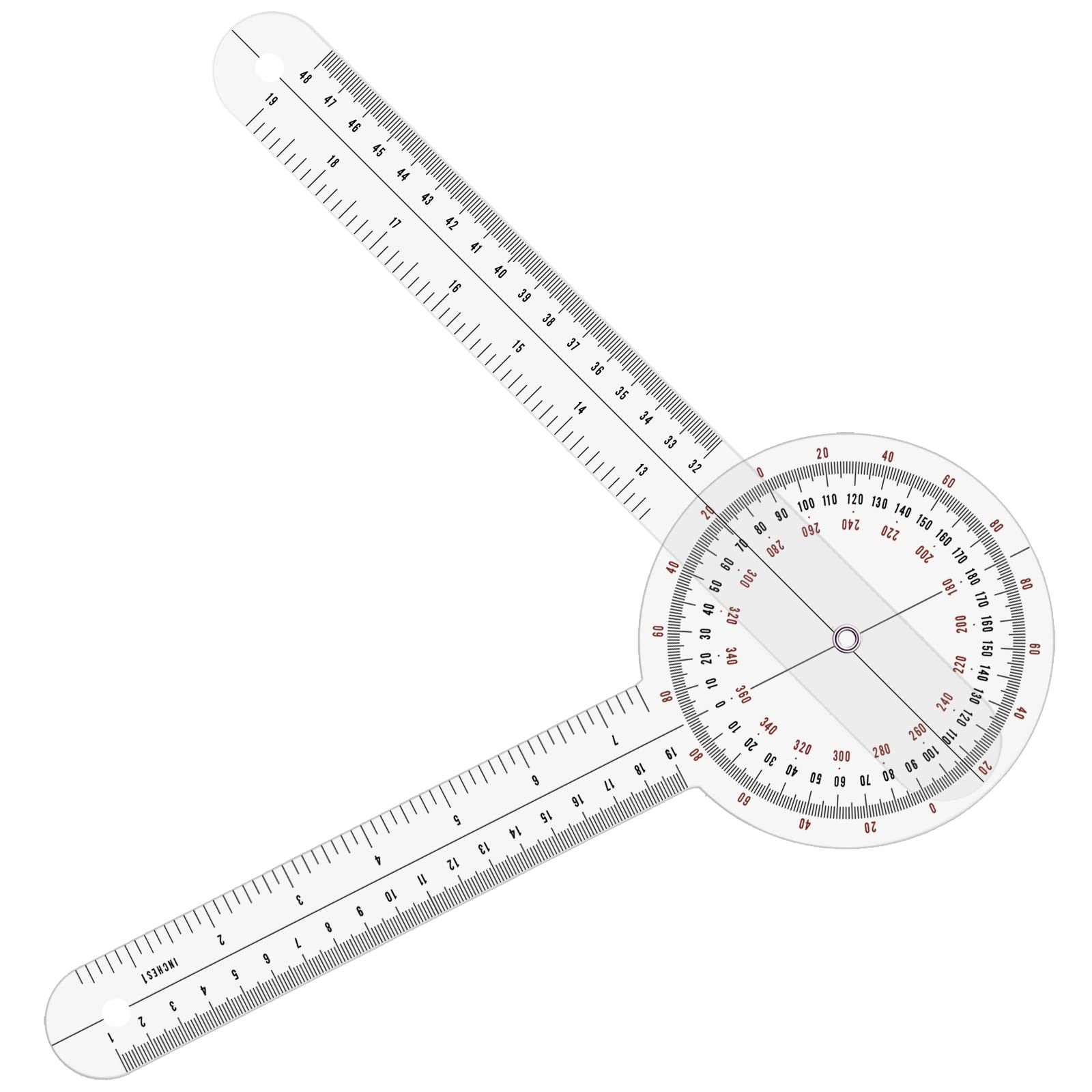 Aphrordity Goniometer 12 inch 360° Clear Protractor Physical Therapy ...