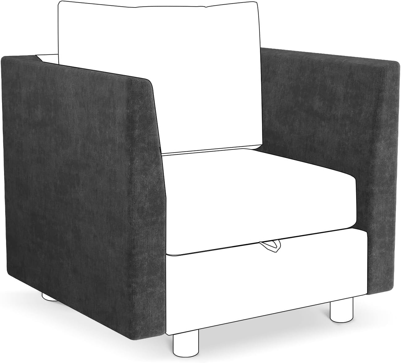 Apicizon Modular Sectional Sofa Armrest Backrest Module Couch Side ...