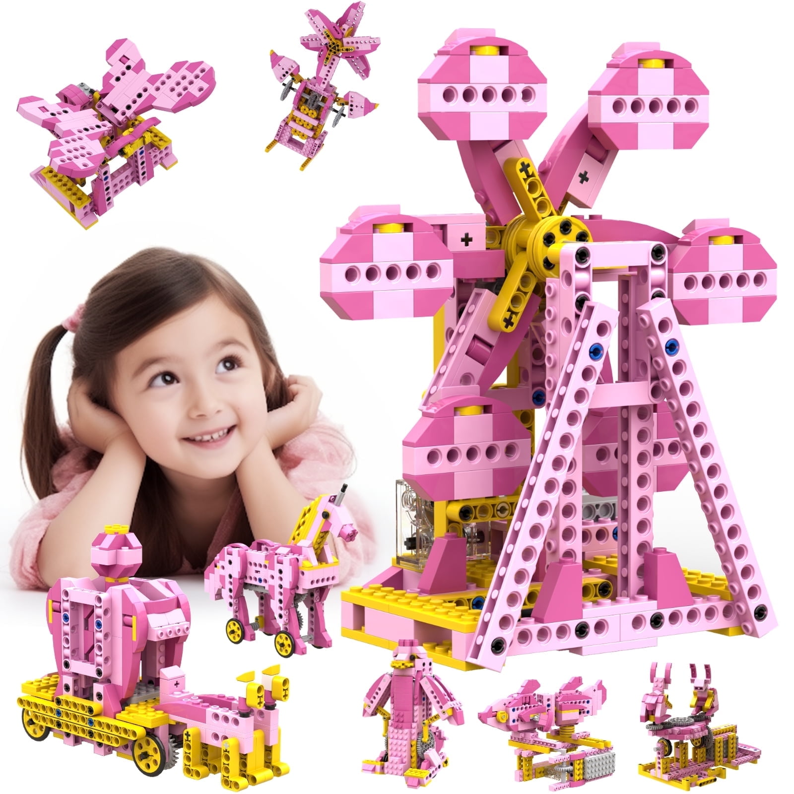 Apitor Robot G STEM Toys for 6 7 8 9 10 Year Old Girl, 8 in 1 Electric Building Toys for Kids 6 ...