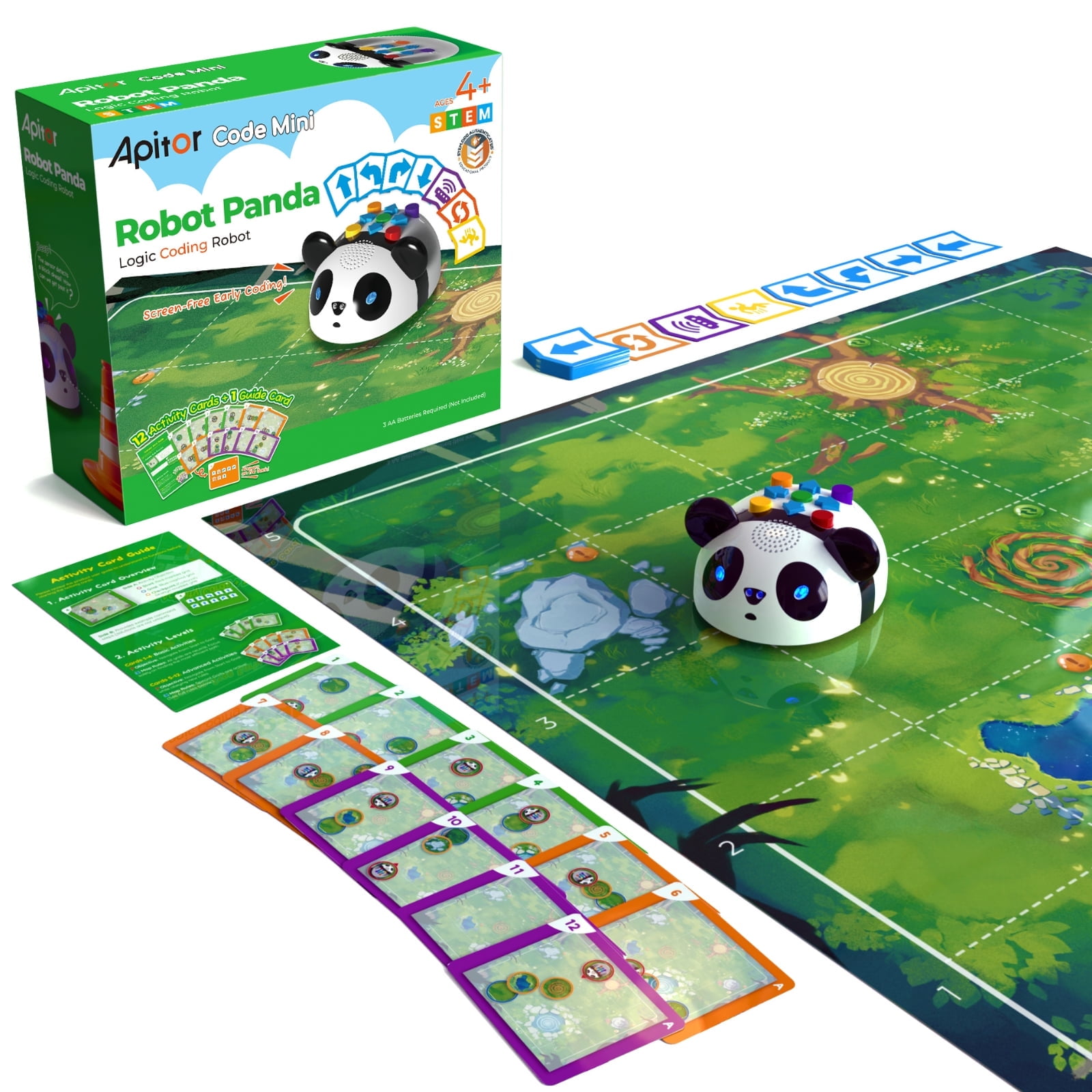 Apitor Robot Panda Coding Robot Activity Set - 48 Pieces, Screen-Free STEM Learning Toy with ...
