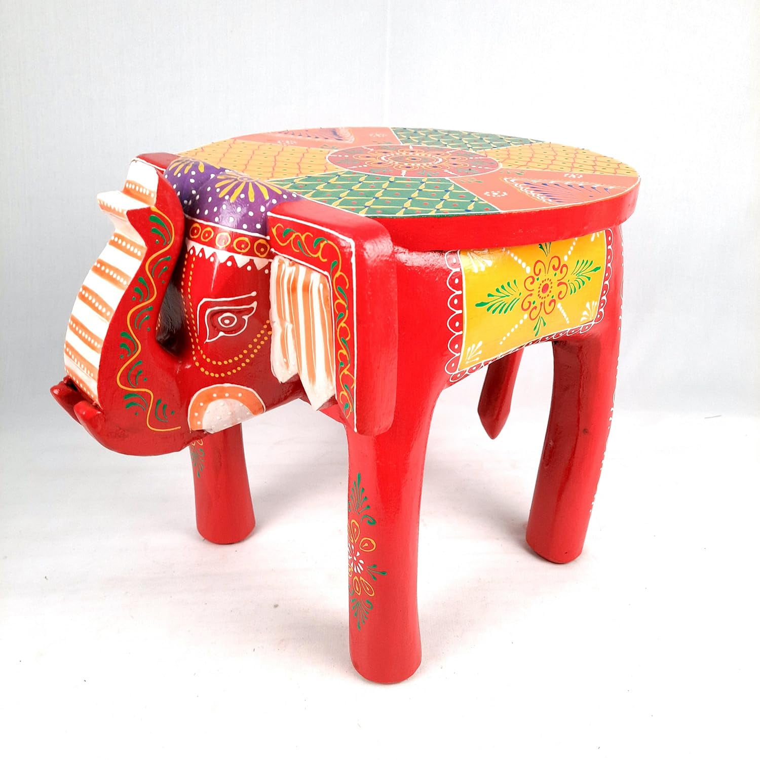 Apka Mart The Online Shop Side Table Cum Stool Elephant Design Wooden ...
