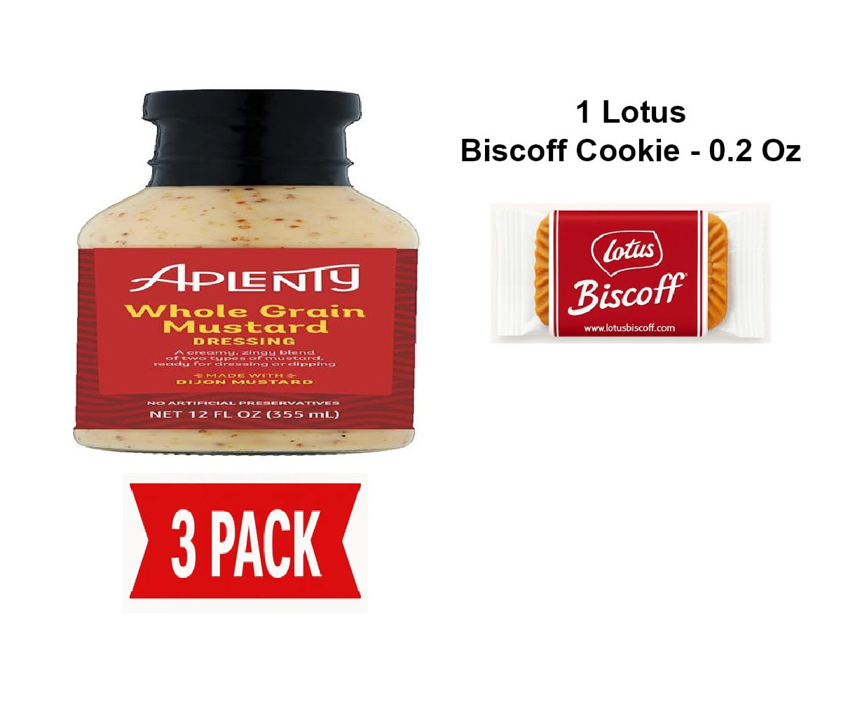 Aplenty Whole Grain Mustard Dressing, 12 Oz - Pack Of 3 & Lotus Biscoff ...