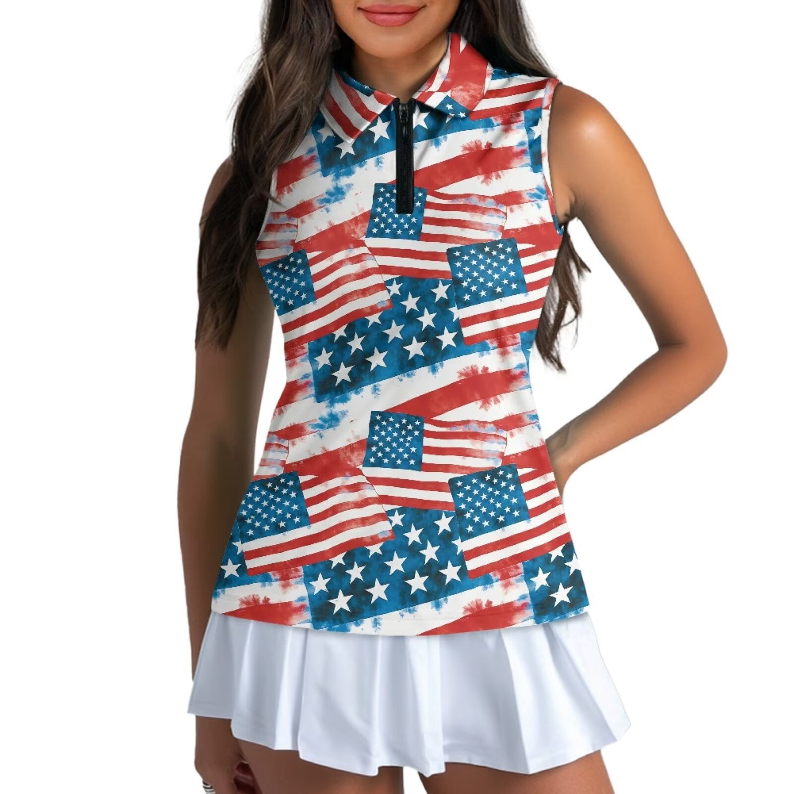 Aplkyhs 250th Anniversary Flag Women's Sleeveless Shirts Soft and ...