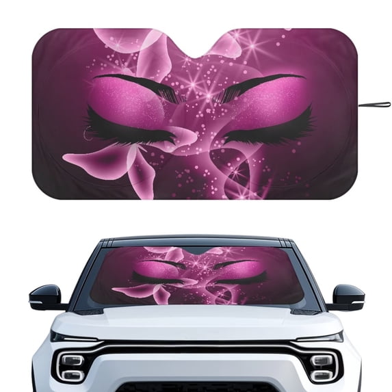 Aplkyhs Automotive Windshield Sunshades Purple Beauty Eye Summer Blocks ...