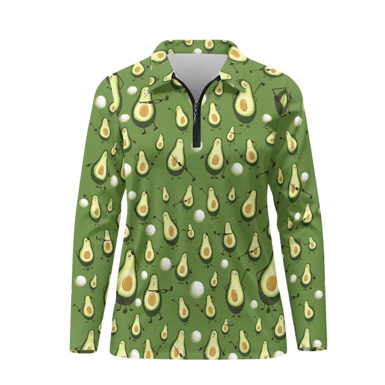 Aplkyhs Avocado Print Golf Tennis Shirts Long Sleeve Cloth Workout ...
