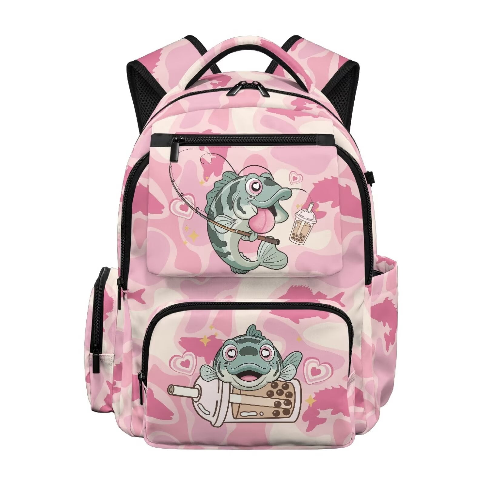 Aplkyhs Backpack for Students 6-18 Multi-pocket Lightweight Pink Camo ...