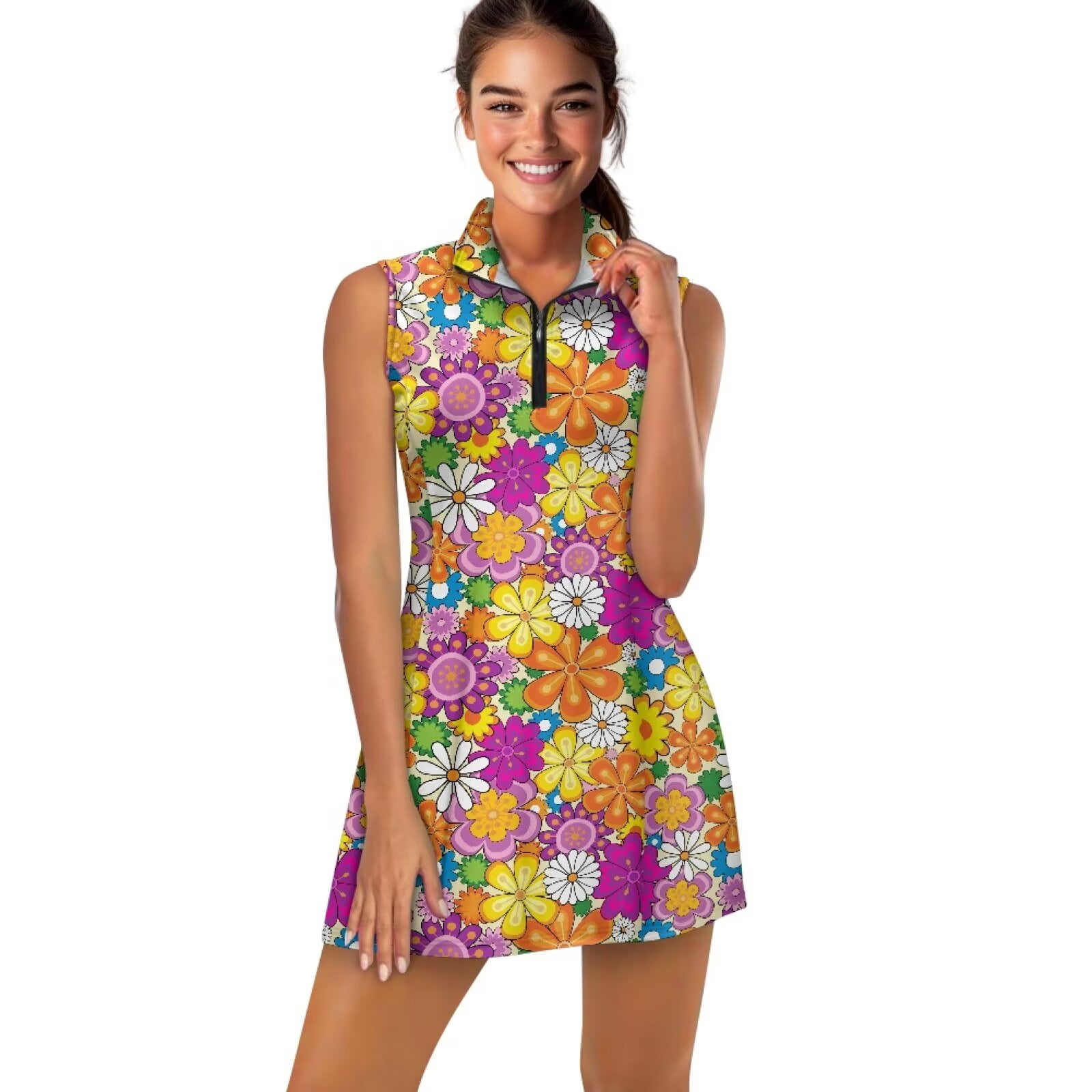 Aplkyhs Boho Flower Workout Athletic Dresses Lightweight Golf Dress for ...