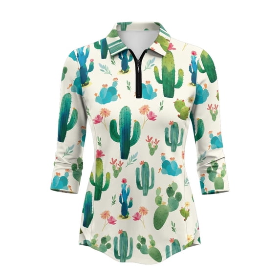Aplkyhs Cactus Women Sport Cloth Athletic 3/4 Sleeve Shirts Soft and ...