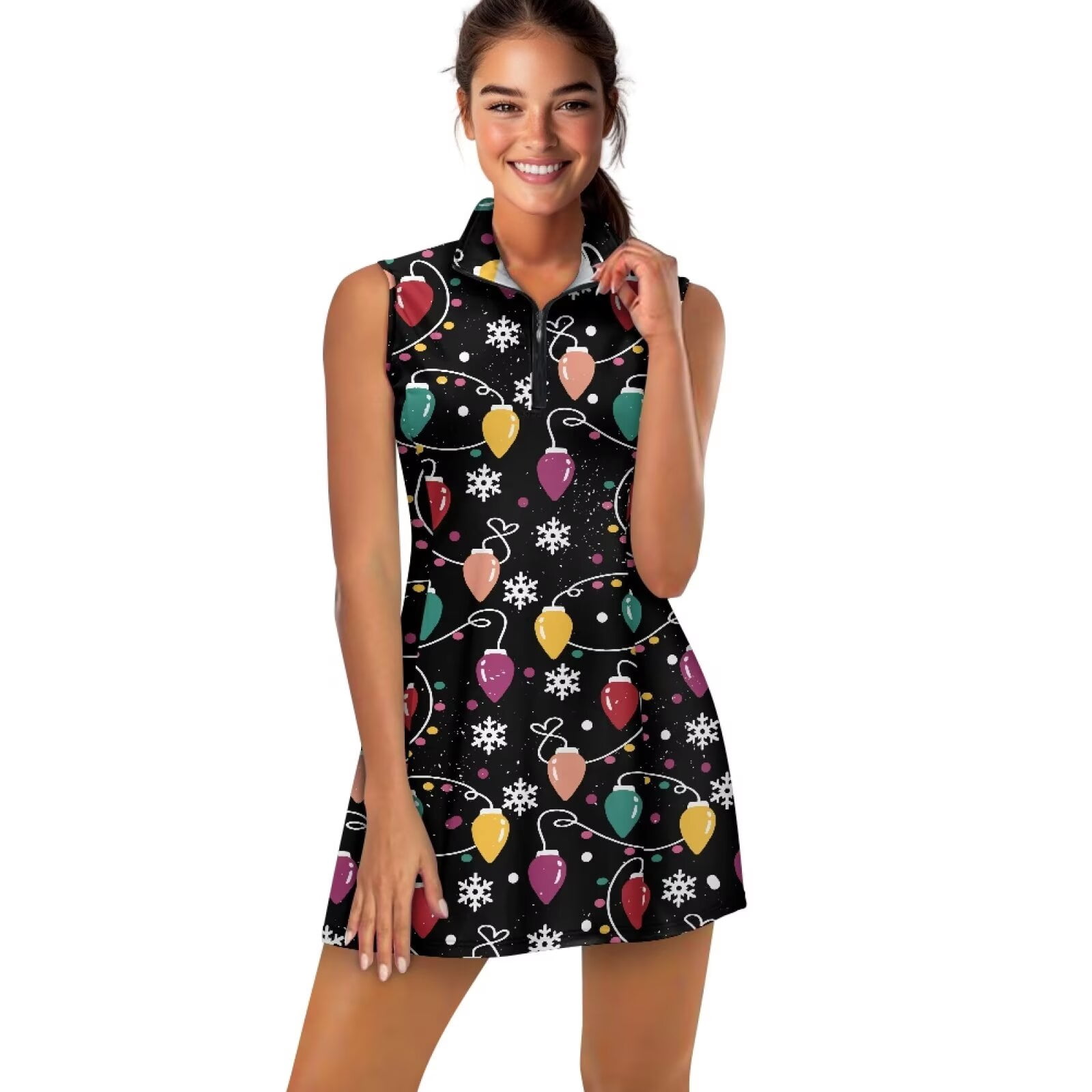 Aplkyhs Christmas Lights Sleeveless Sport Set 2 Piece Outfits Fit Plain ...