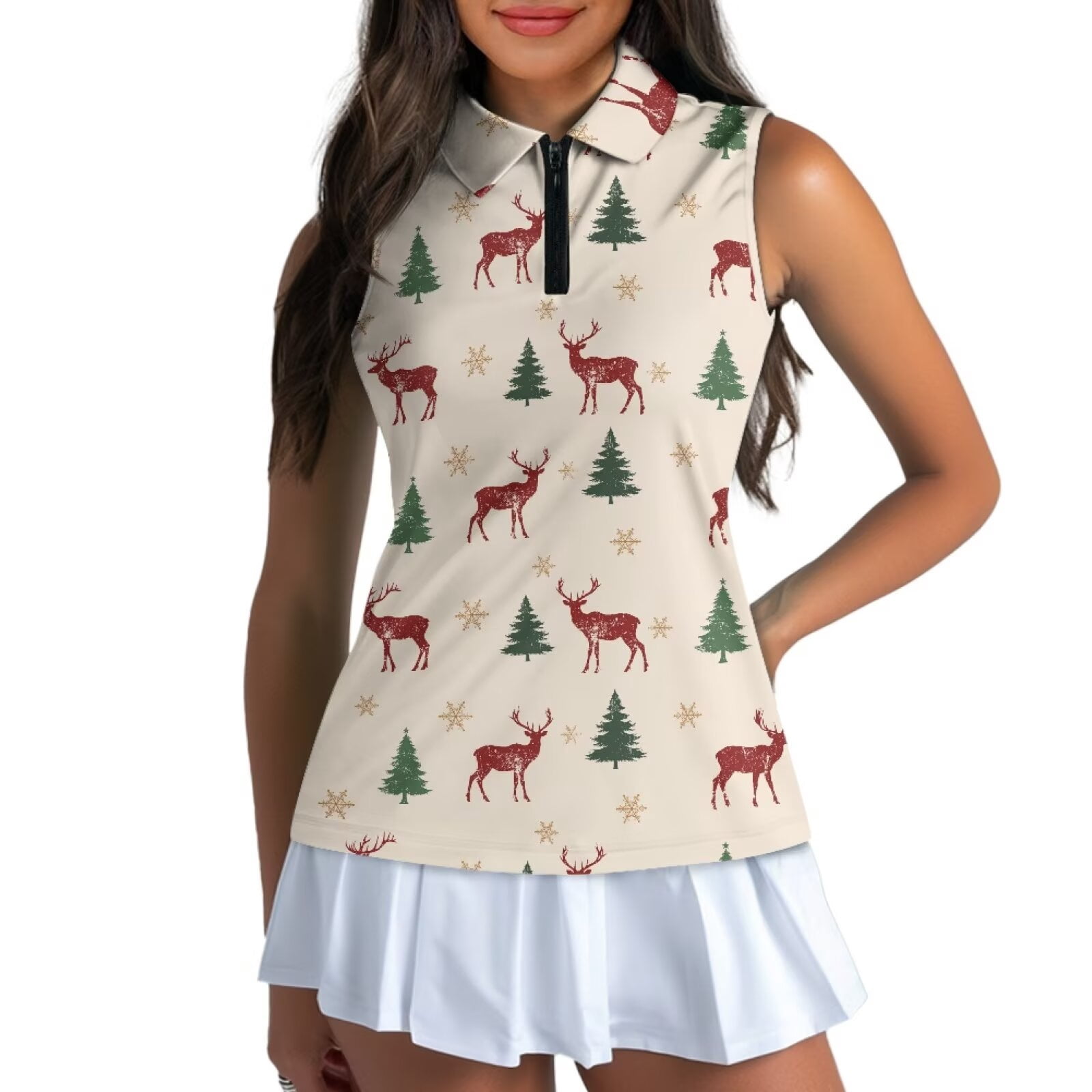 Aplkyhs Christmas Reindeer Athletic Golf Shirts Workout Tennis T-Shirts ...