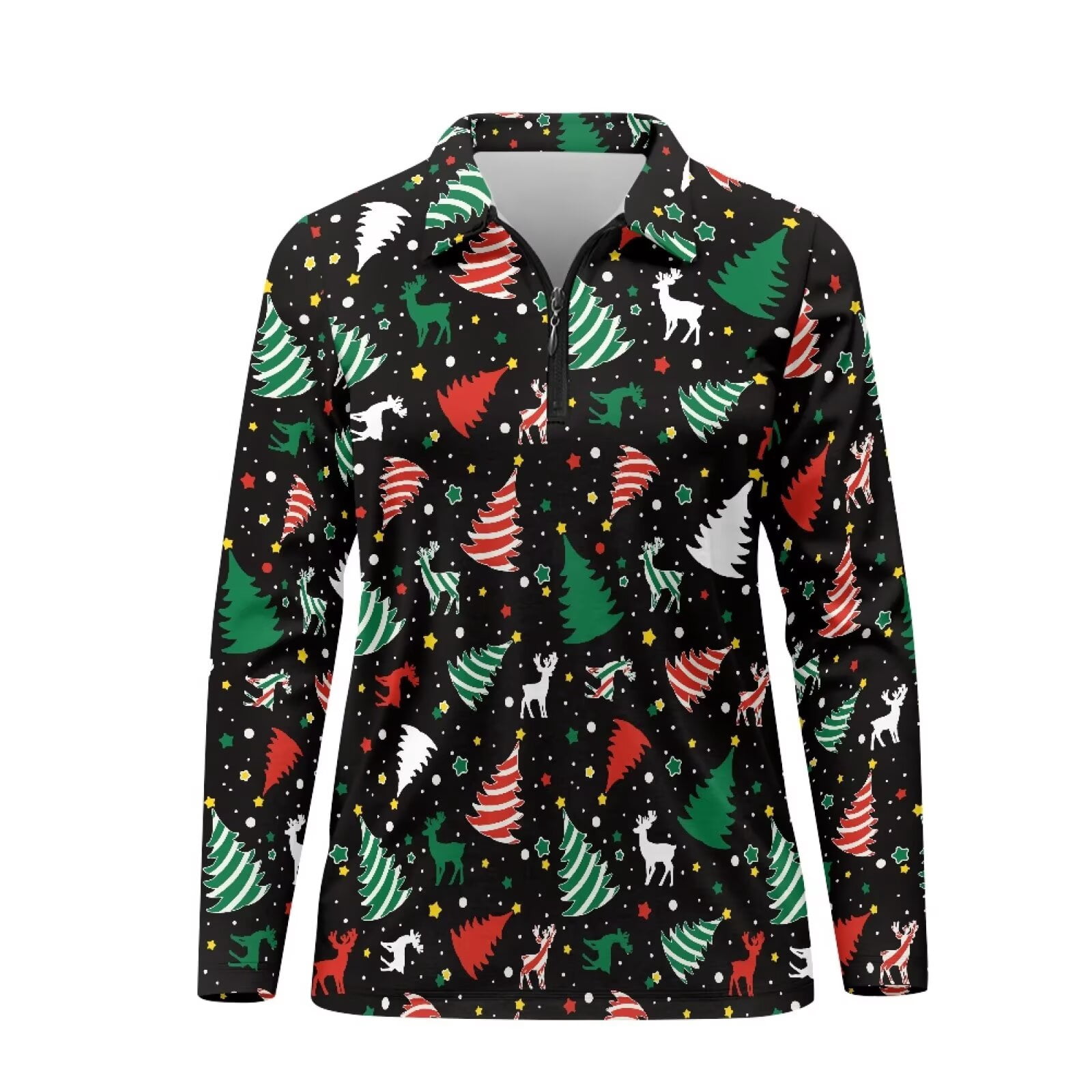Aplkyhs Christmas Tree Women Sport Shirts Long Sleeve Cloth Workout ...