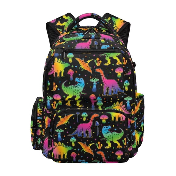 Aplkyhs Colorful Cartoon Dinosaur 17 Inch Backpack for Age 6-12 School ...