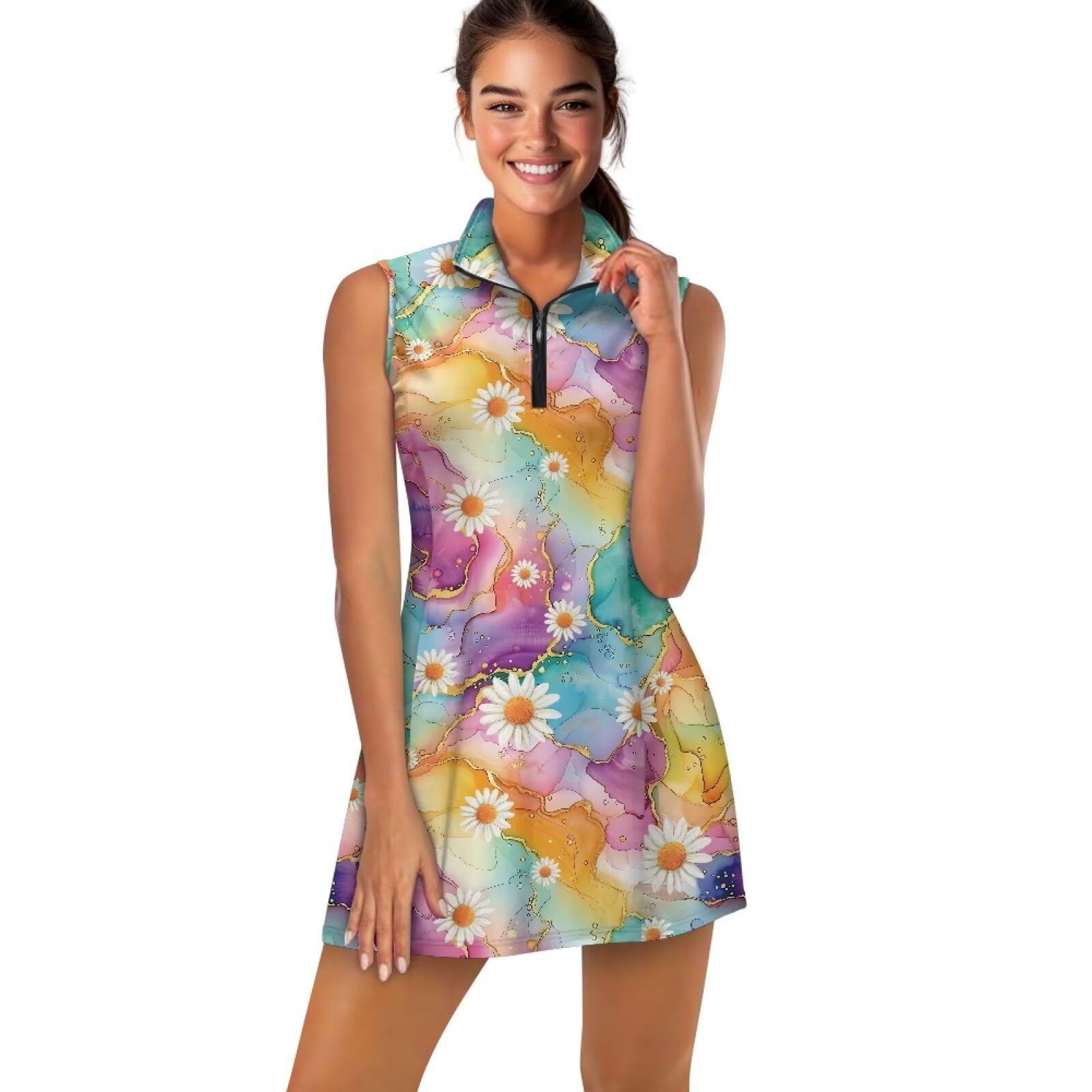 Aplkyhs Colorful Daisy Workout Athletic Dresses Active Exercise Workout ...