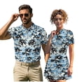 Aplkyhs Couple Golf Matching Outfits Blue Palm Tree Matching Couple ...