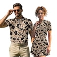 Aplkyhs Cow Print Couple Golf Shirts Quarter Zip Mens Hawaiian Shirt ...