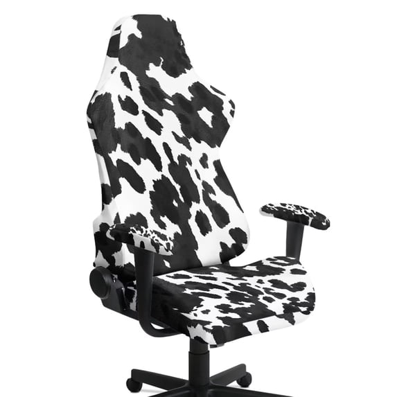 Aplkyhs Cow Print Gaming Chair Cover 4 Pieces Set Stretchy Stretchable ...