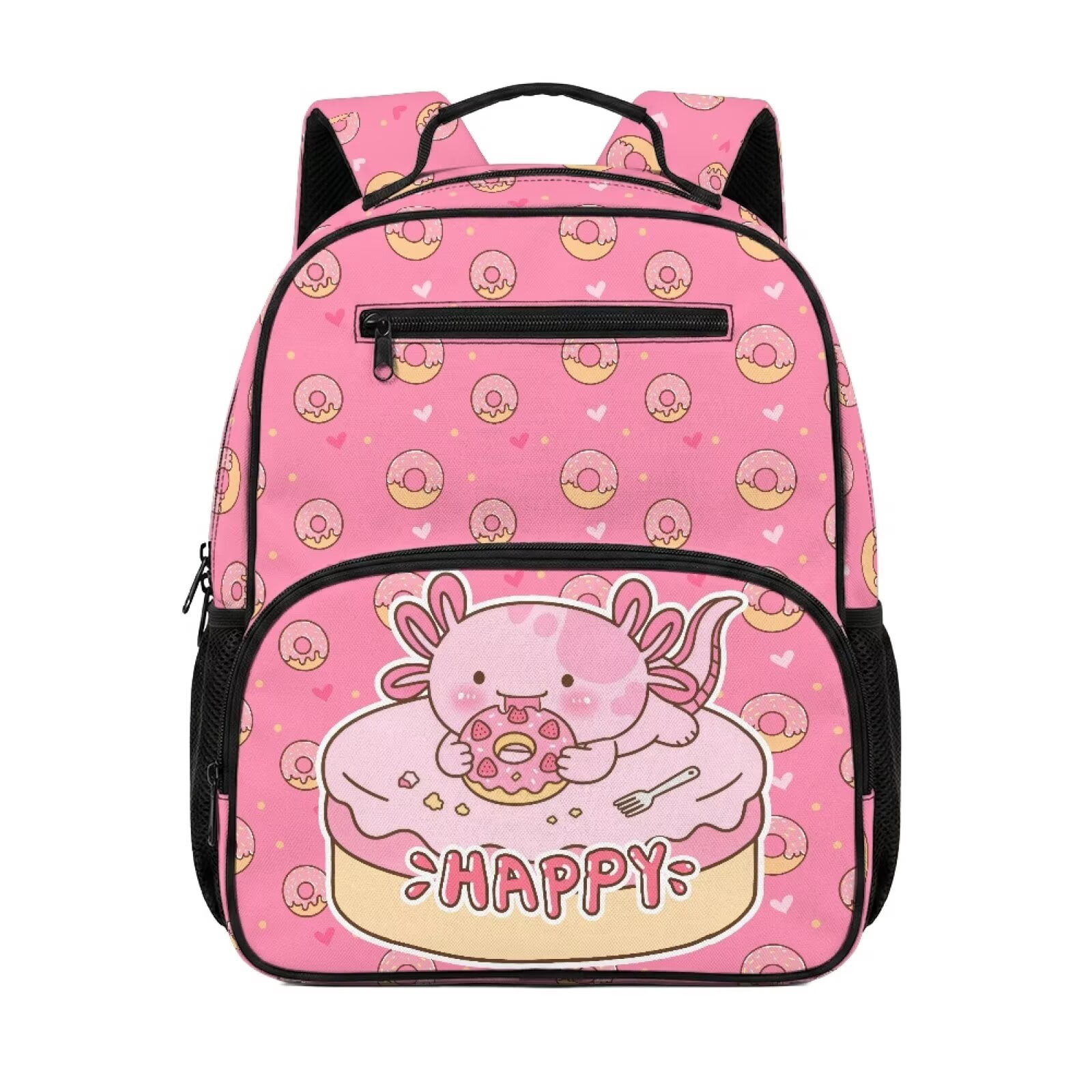 Aplkyhs Donut Axolotl Backpack for Girls Boys Age 6-18 Adorable School ...