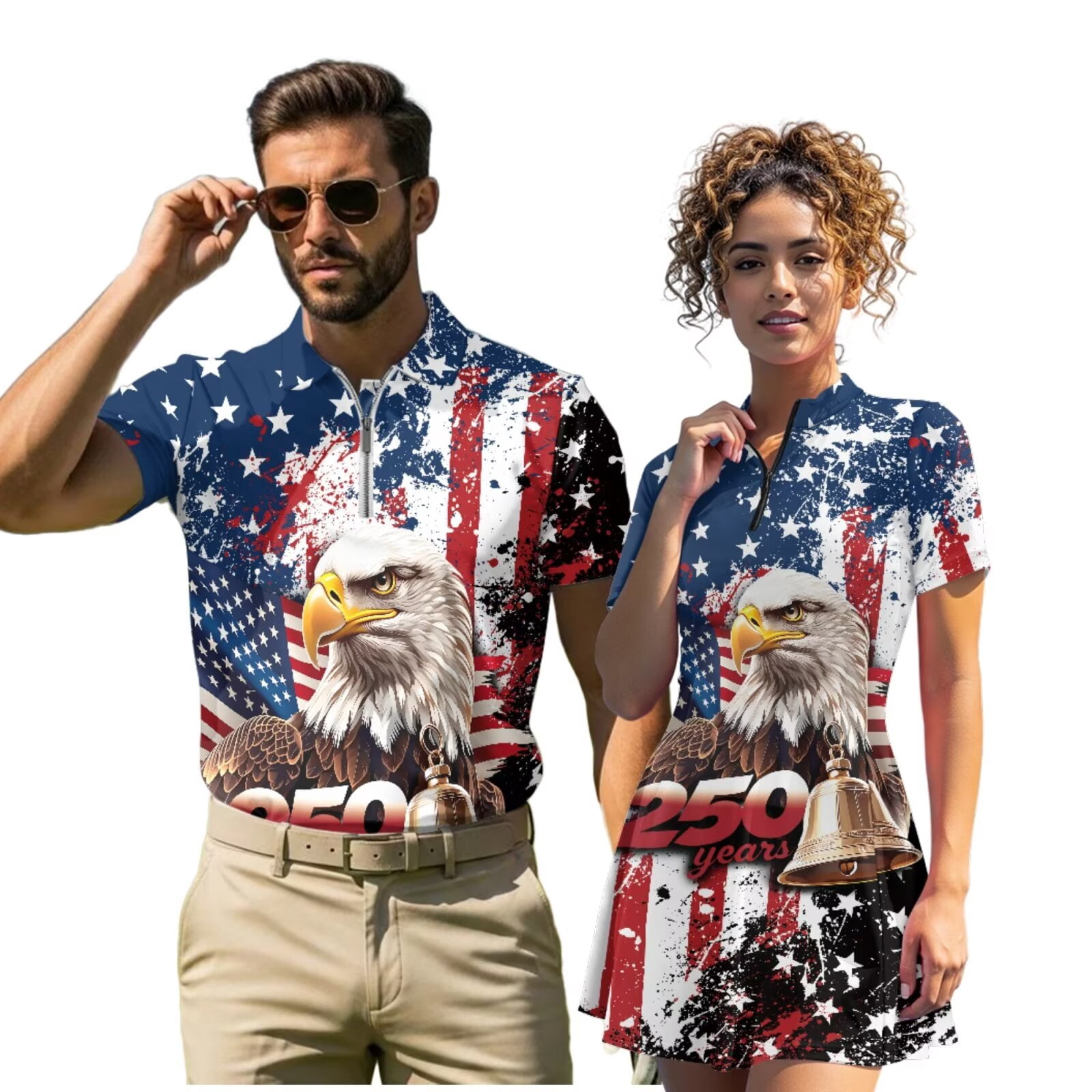 Aplkyhs Eagle 250th Anniversary Matching Golf Shirts for Couple ...