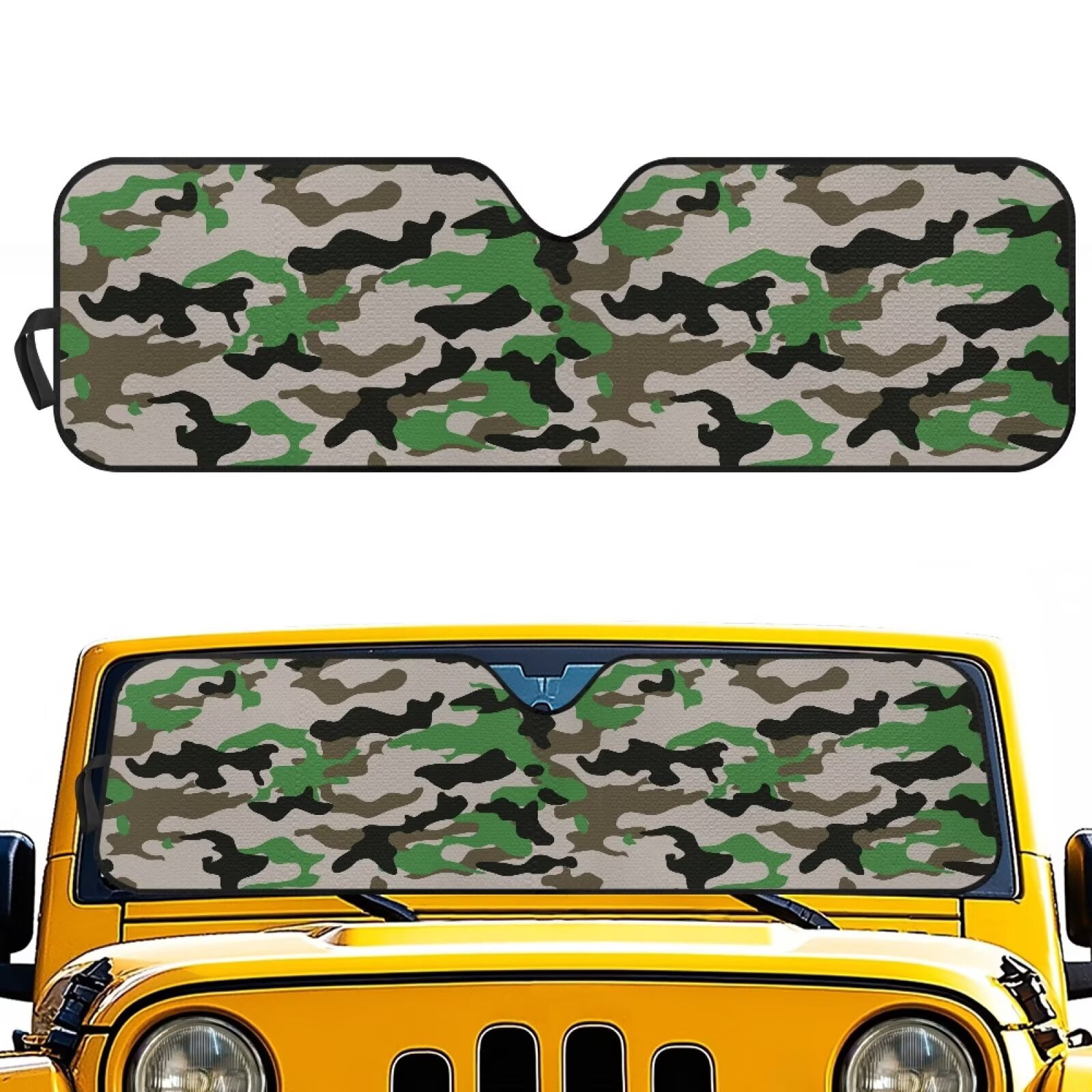 Aplkyhs Green Camouflage Car Sun Shade Sun Cover for Car Windshield 2 ...