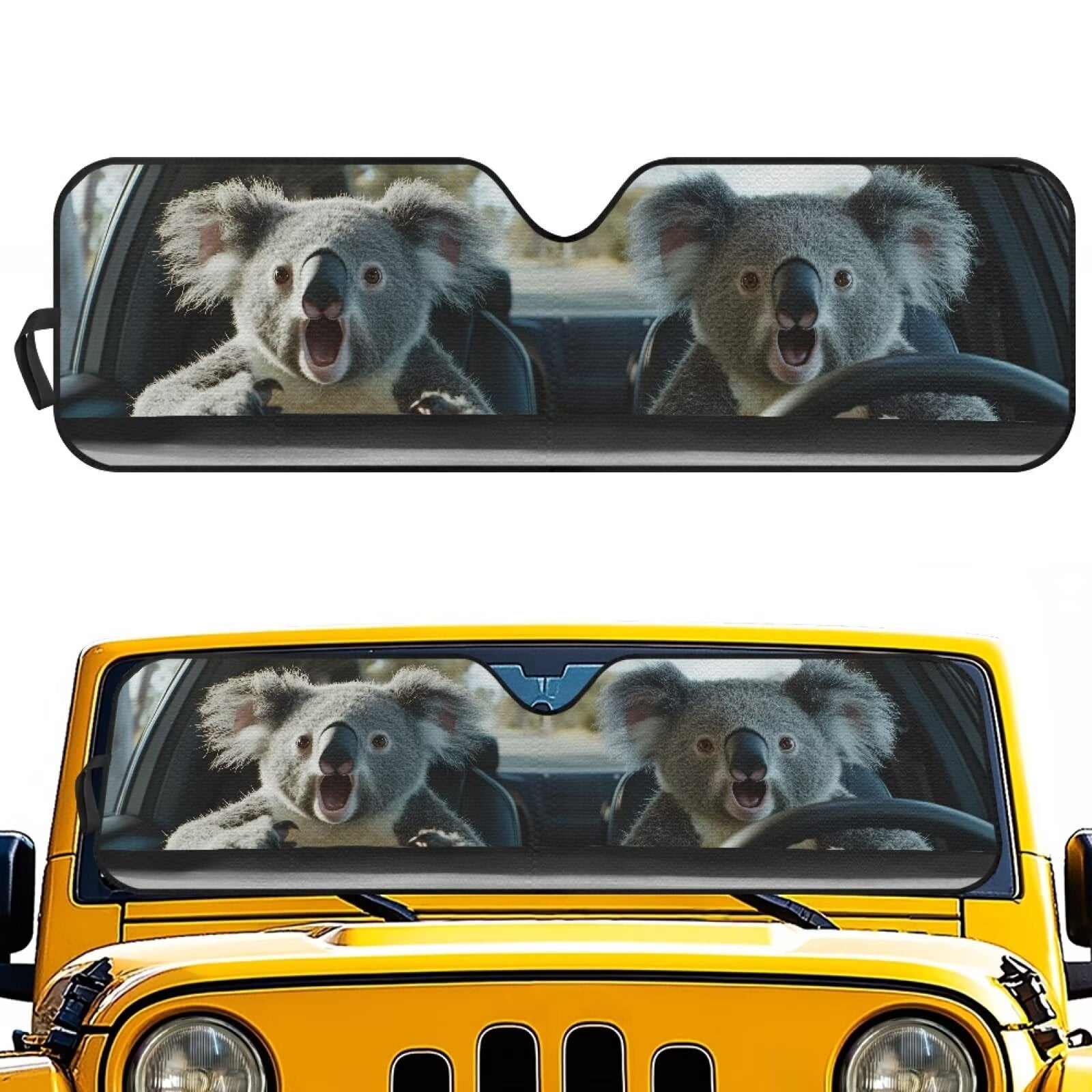 Aplkyhs Koala Windshield Sun Shade Blocks UV Rays Sun Visor Protector ...