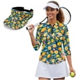 Aplkyhs Lemon Flowers Women's Golf Shirt and Sun Visor Hat Set Sports ...