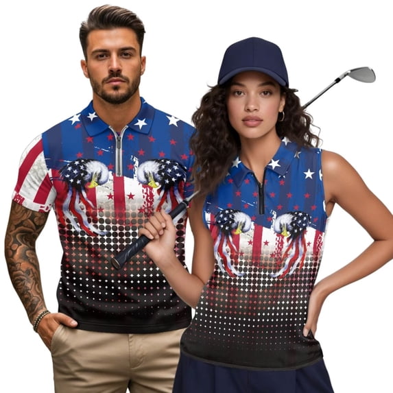 Aplkyhs Matching Couple Golf Shirts 250 Years Eagle Golf Tank Top for ...
