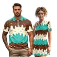 Aplkyhs Matching Couple Sport Shirts Ice Cream Fit Plain Matching Golf ...