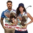 Aplkyhs Matching Golf Shirts for Couple American Flag Bald Eagle ...