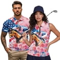Aplkyhs Matching Golf Shirts for Couple Horse Racing USA Quarter Zip ...