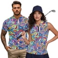 Aplkyhs Matching Golf Shirts for Couple Paisley Flower Moisture Wicking ...