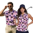 Aplkyhs Matching Golf Shirts for Couple Pink Purple Palm Tree ...