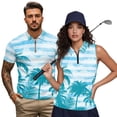 Aplkyhs Matching Golf Shirts for Couple Tropical Palm Tree Women's ...
