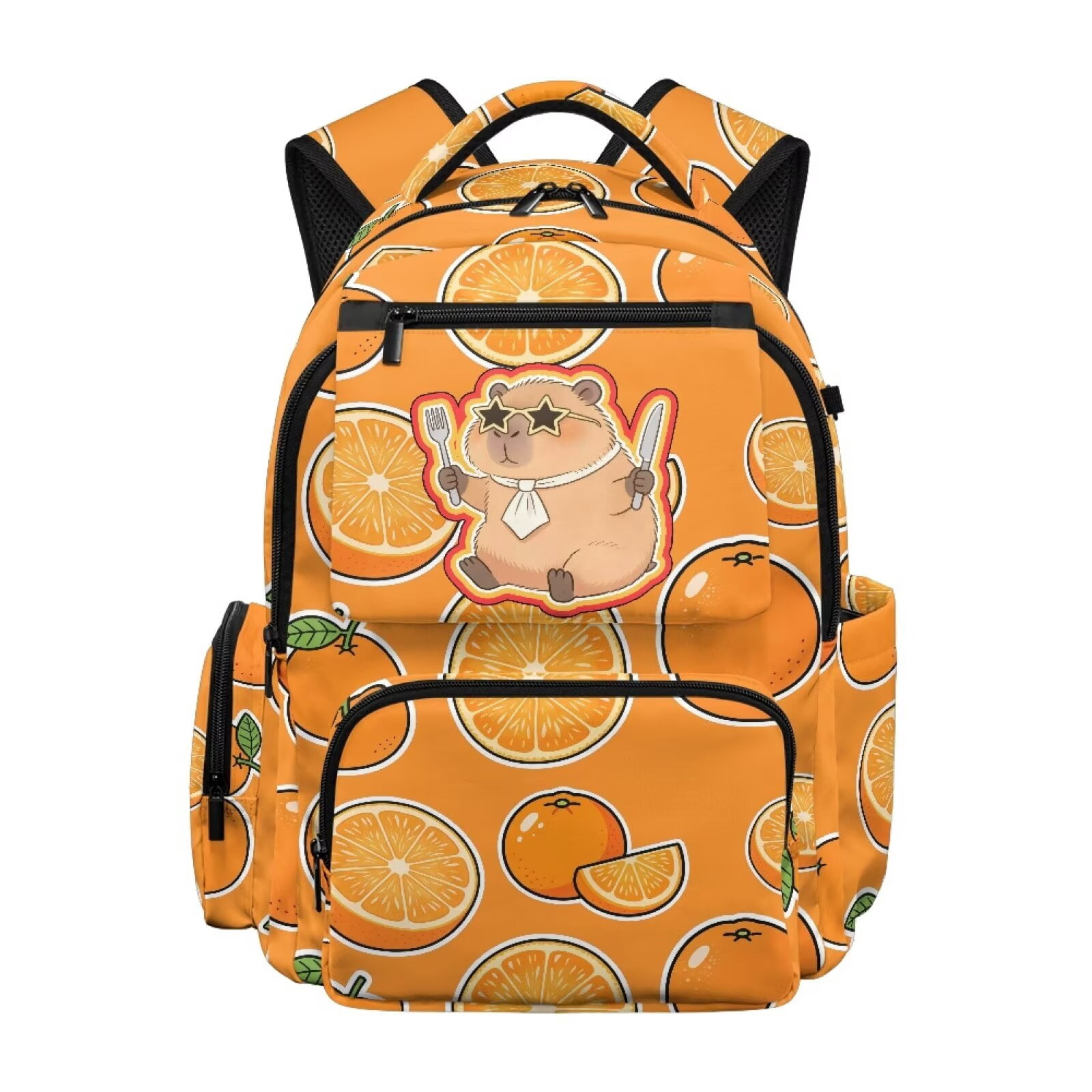 Aplkyhs Orange Capybara Basketball Backpack for Age 12-18 Cool Sports ...