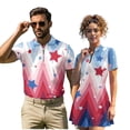 Aplkyhs Patriotic Colorful Star Matching Golf Shirts for Couple Quarter ...