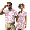 Aplkyhs Pink Cow Print Couple Golf Matching Outfits Matching Couple ...