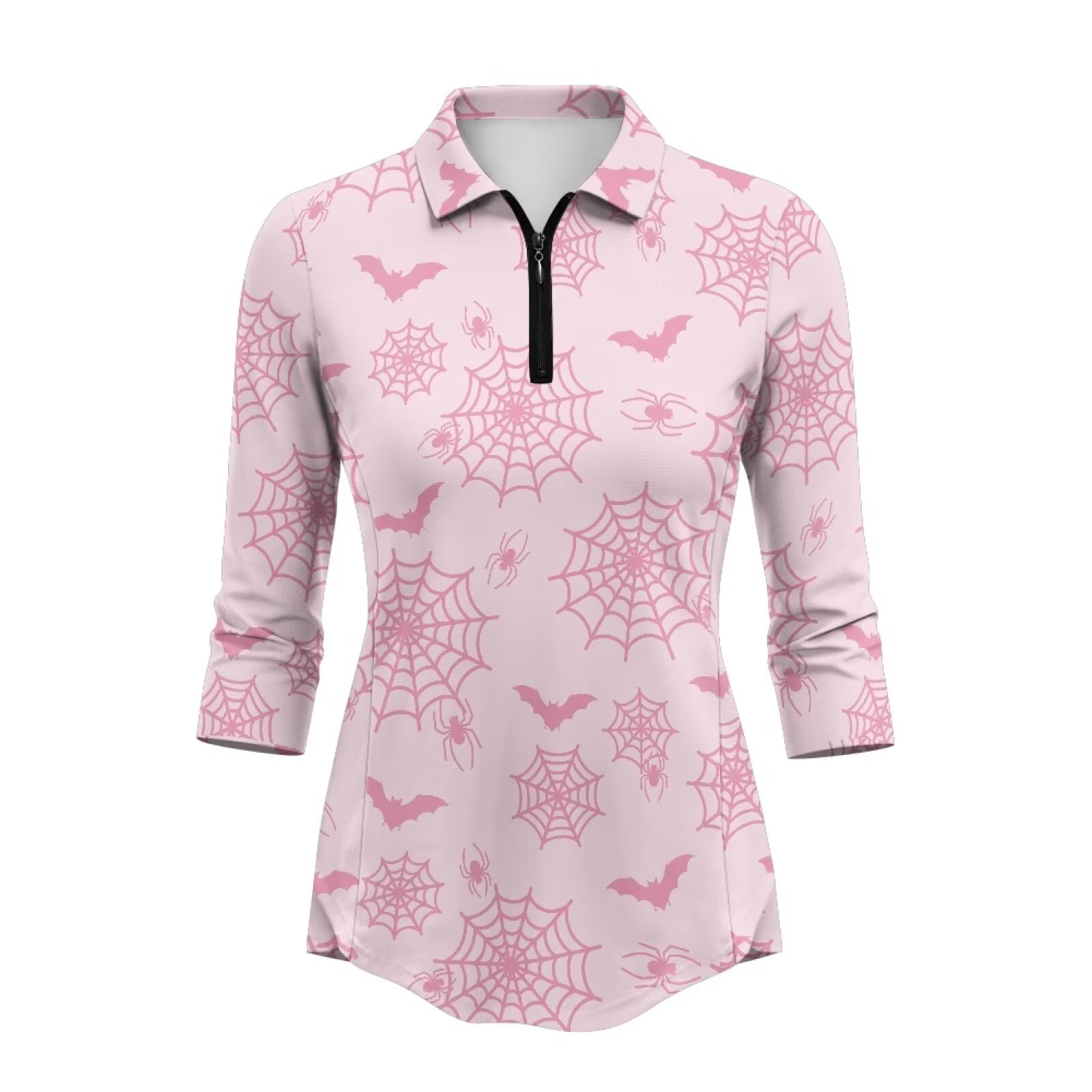 Aplkyhs Pink Spider Web Golf Tennis Shirts Golf Tennis Shirts 3/4 ...