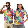 Aplkyhs Rainbow Tie Dye Matching Golf Shirts for Couple Quarter Zip ...
