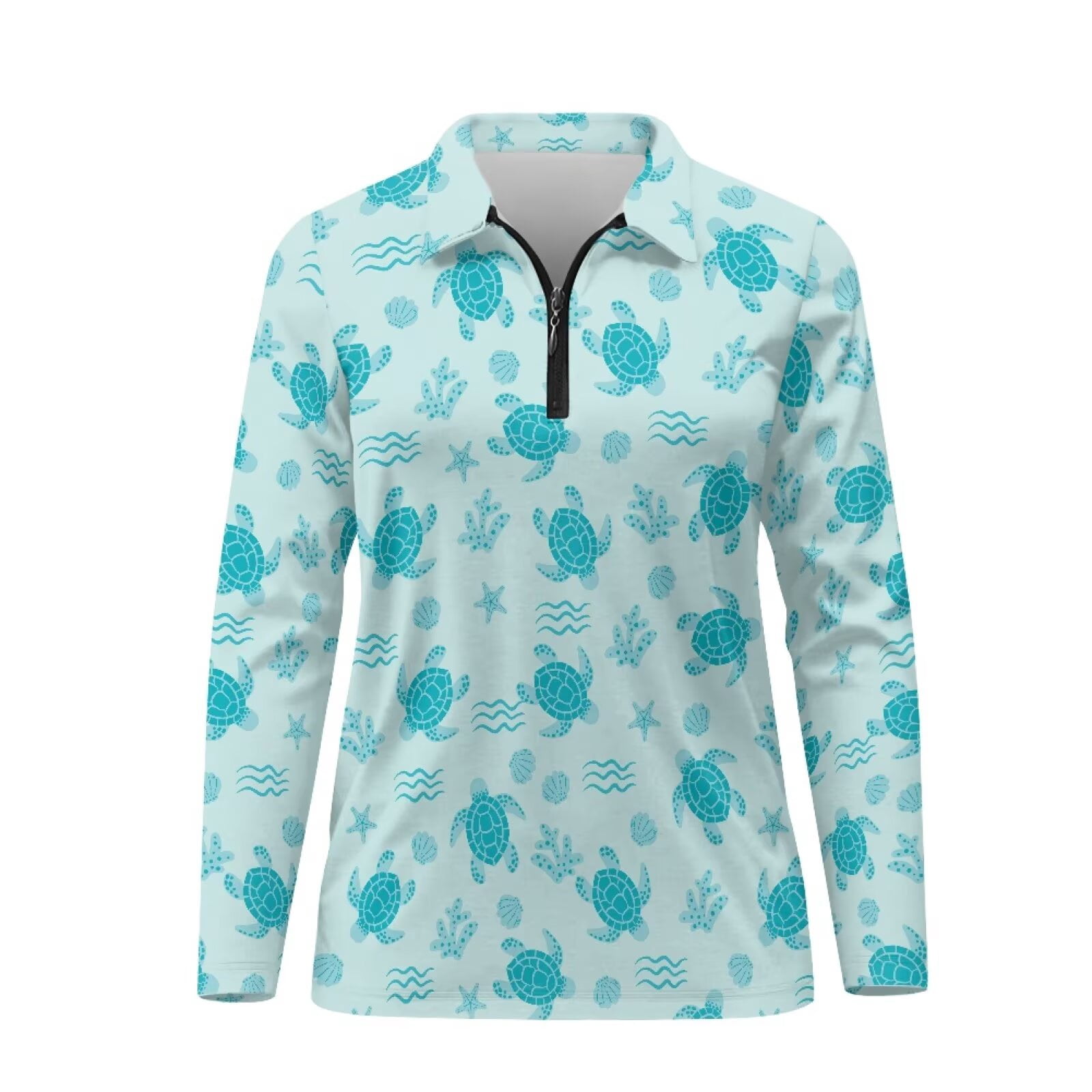 Aplkyhs Sea Turtle Golf Tennis Shirts Long Sleeve Cloth Quarter Zip ...