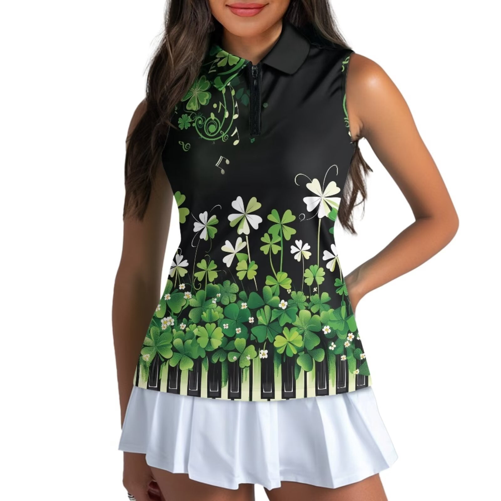 Aplkyhs St. Patrick's Day Women's Sleeveless Shirts Workout Tennis T ...