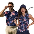 Aplkyhs USA Flag Matching Golf Shirts for Couple Mens Hawaiian Shirt ...