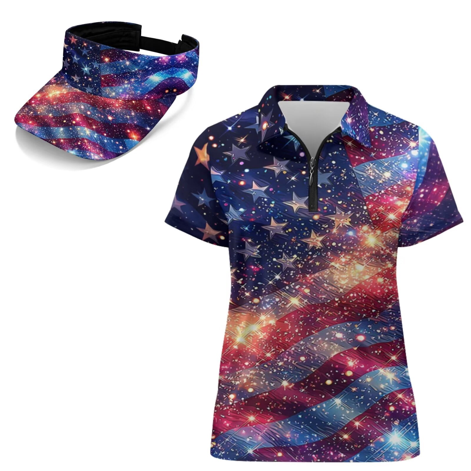 Aplkyhs Women's Short Sleeve Golf Shirt and Adjustable UV Protection ...
