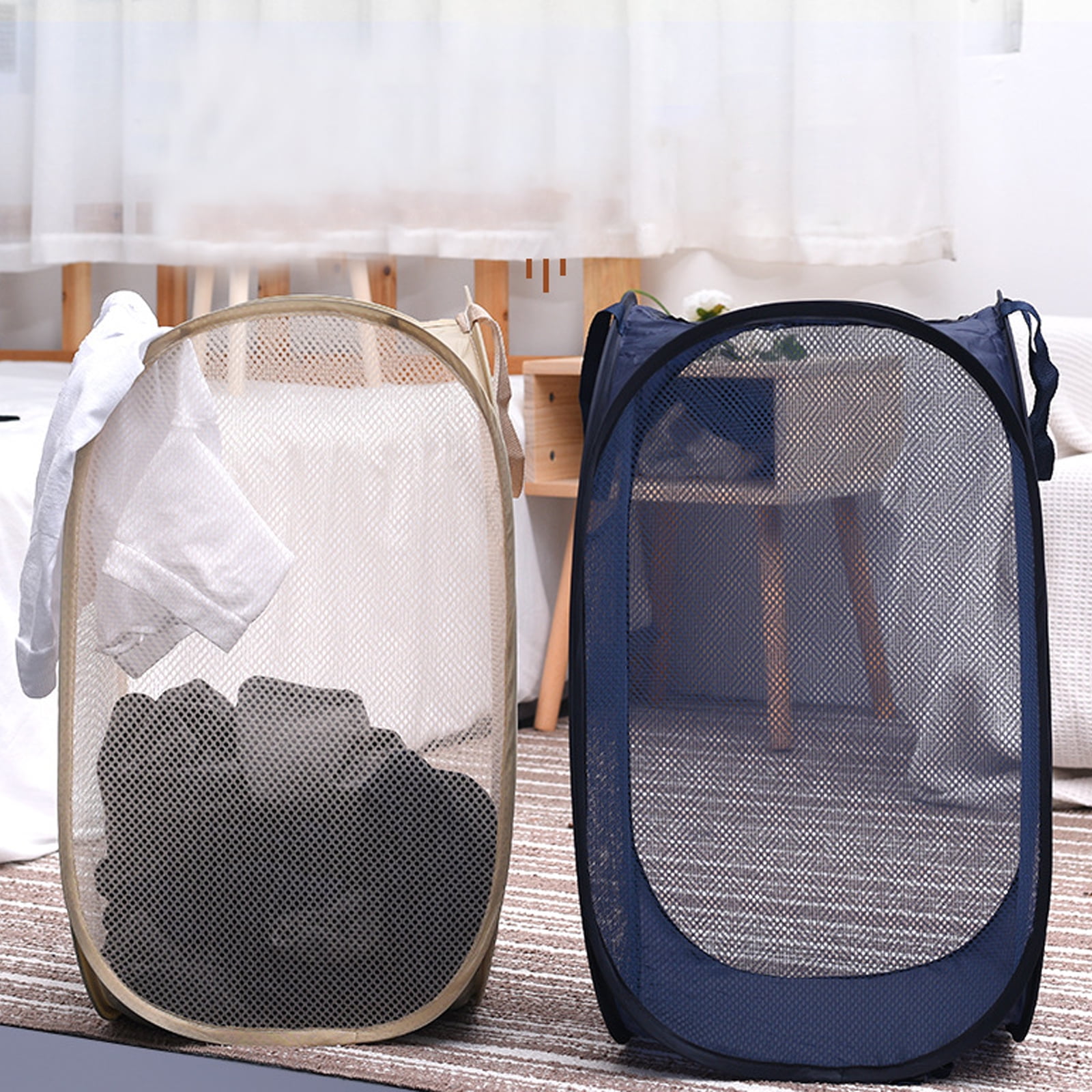 Aplter Pack of 2 Mesh Pop up Laundry Hamper Collapsible Laundry Basketa ...